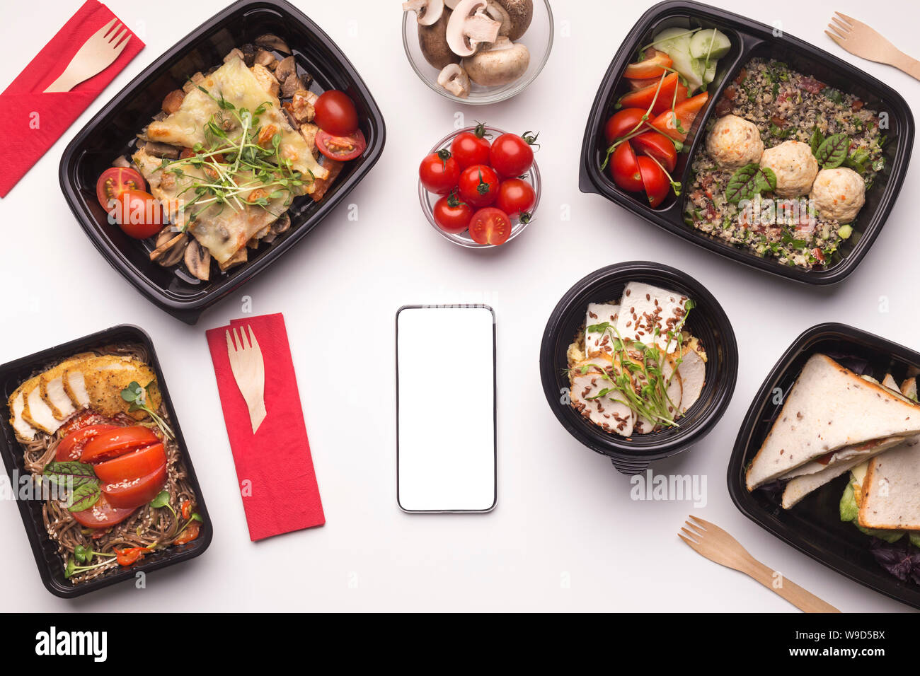 Luxury and high quality healthy food delivery Stock Photo - Alamy