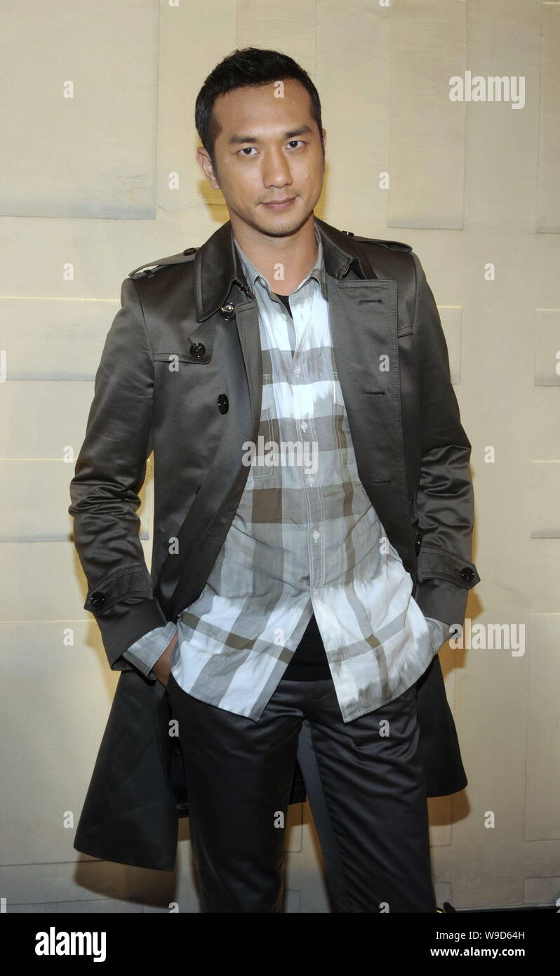 Chinese actor Huang Jue is seen at the opening of the Burberry boutique ...