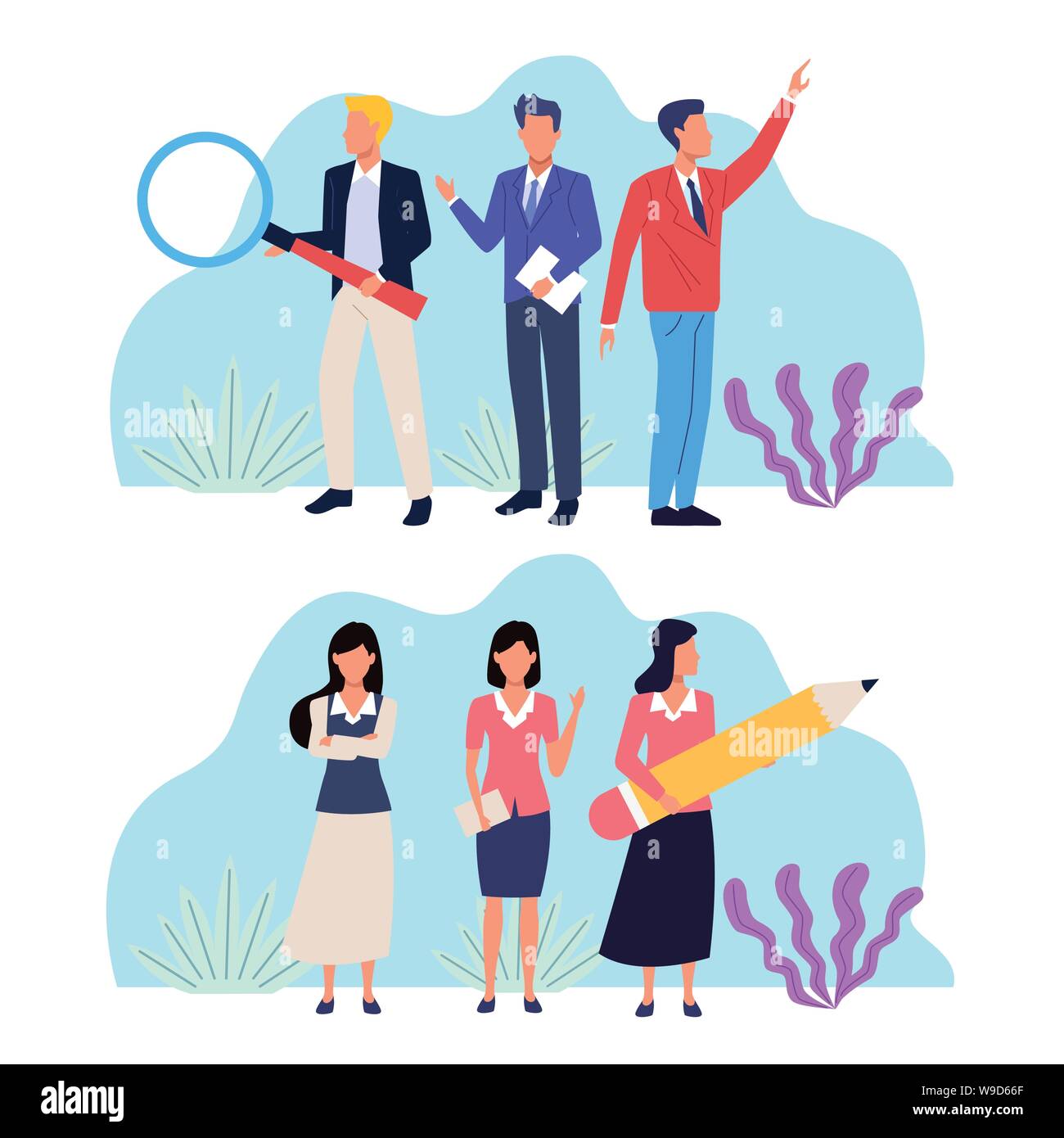 Business people working faceless cartoons Stock Vector Image & Art - Alamy