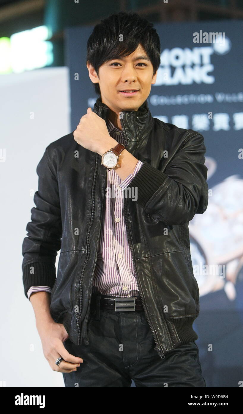 Taiwanese singer, actor and racer Jimmy Lin poses at a Montblanc ...