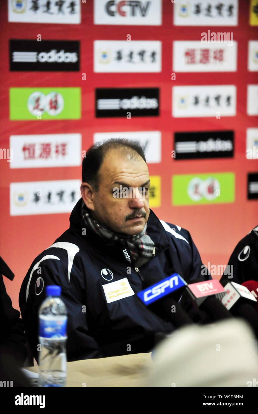 Adnan Hamad, head coach of Jordanian national soccer team, is seen at a ...