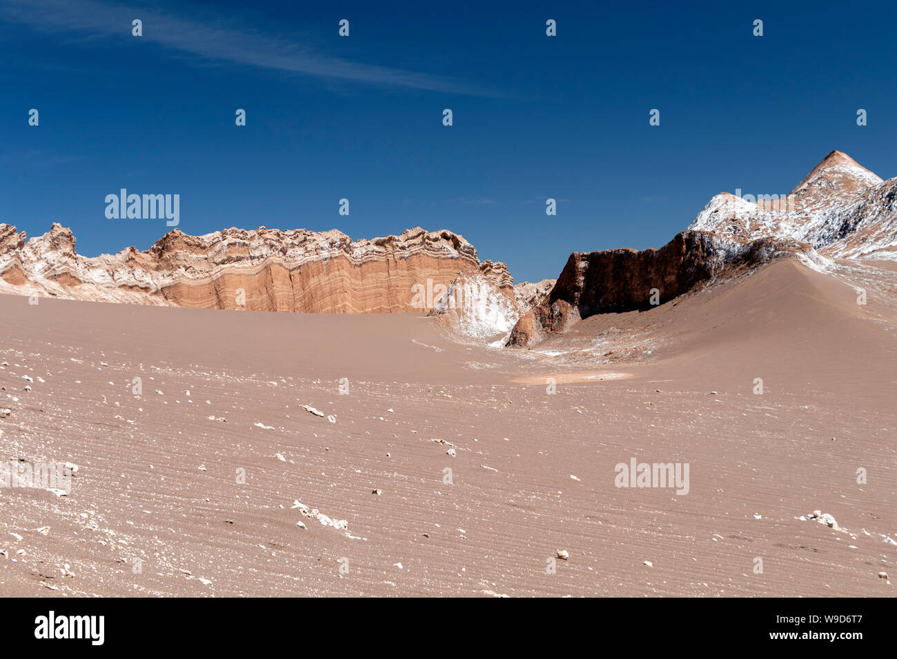 Arid landscape in extreme dry desert of Atacama : Moonlike landscape of ...
