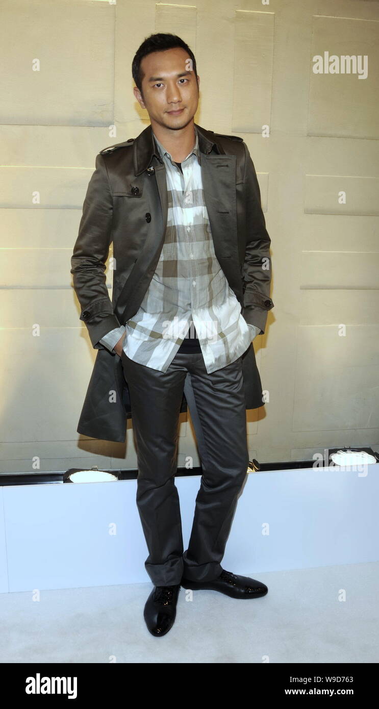 Chinese actor Huang Jue is seen at the opening of the Burberry boutique ...