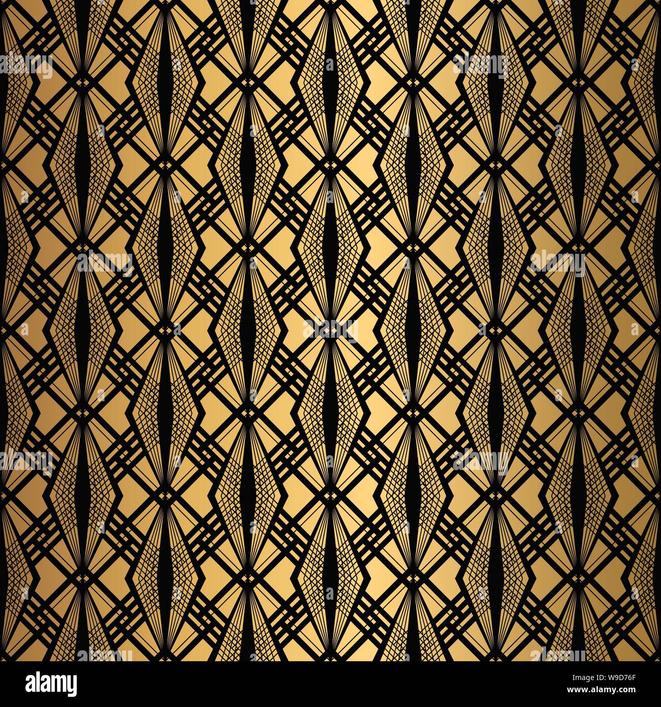 Art Deco Pattern. Seamless black and gold background Stock Vector Image ...