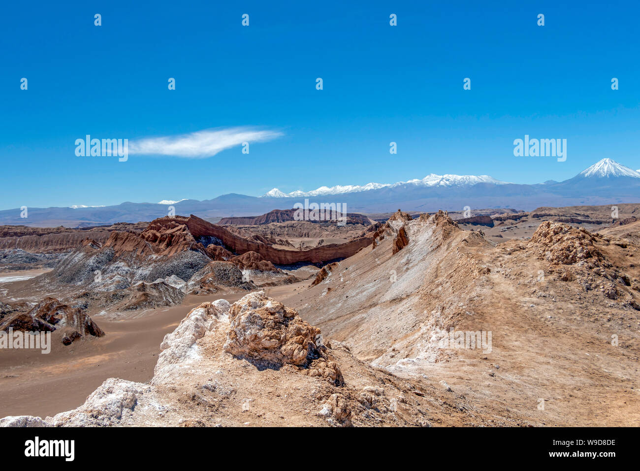 Arid landscape in extreme dry desert of Atacama : Moonlike landscape of ...