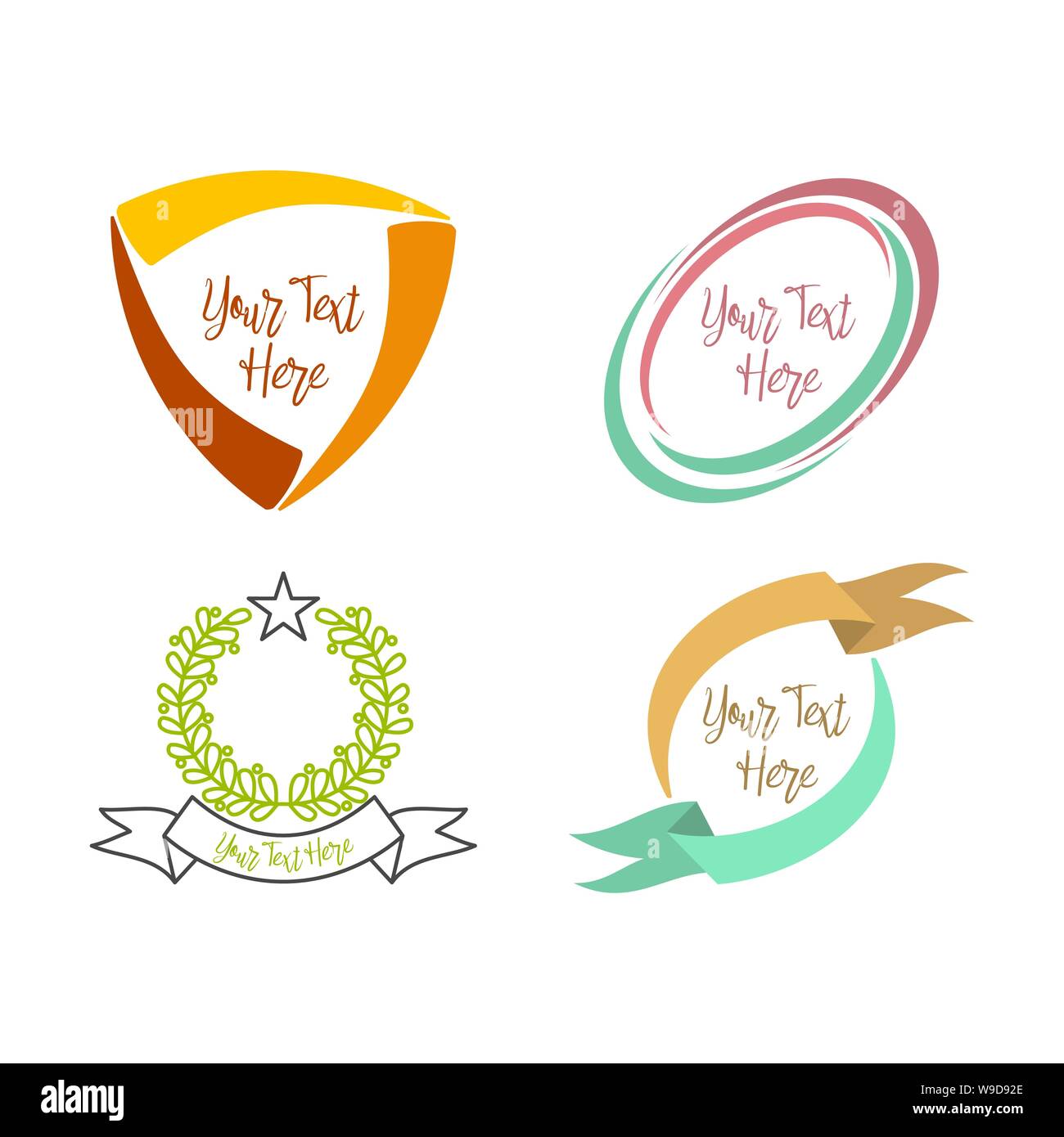 Abstract Emblem Blank Design Vector Template Frame Border Stock Vector ...