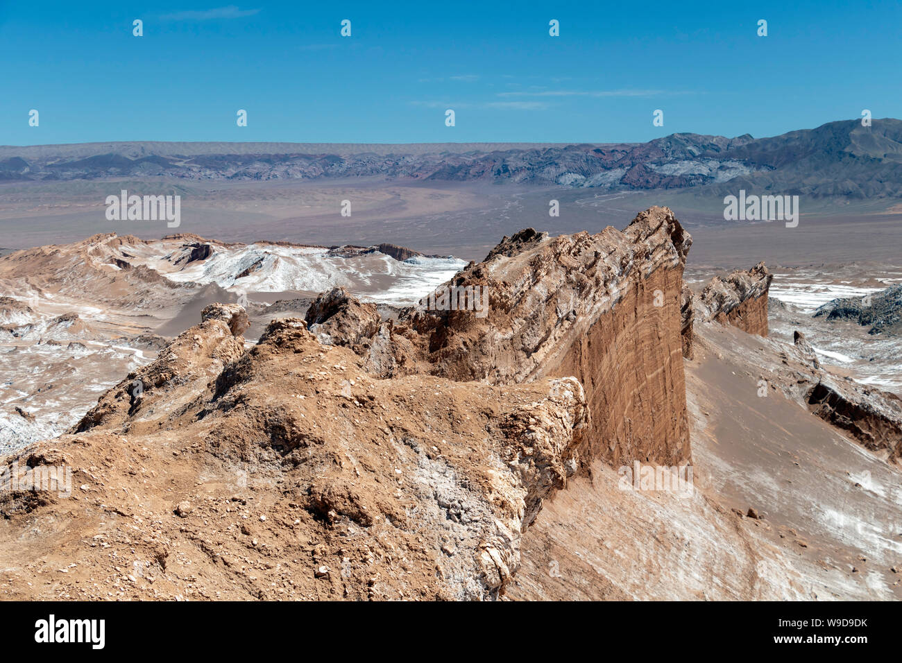 Lunar landscape of dunes, rugged mountains and distinctive geological ...