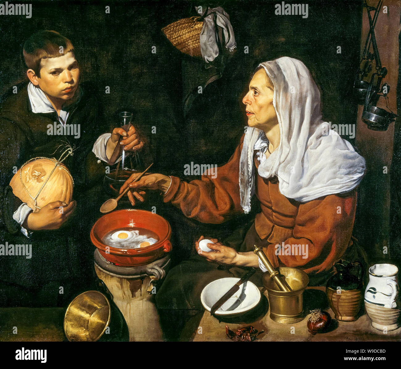 Diego Velázquez, An Old Woman Cooking Eggs, Baroque painting, 1618 ...