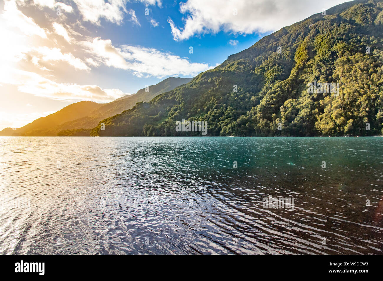 Chilean landscape Ensenada, lake Todos los Santos, National Park Stock ...