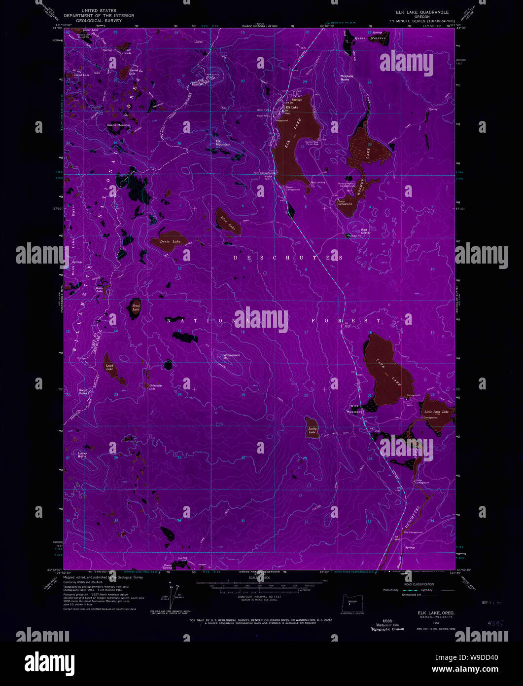 Map of elk lake hi-res stock photography and images - Alamy