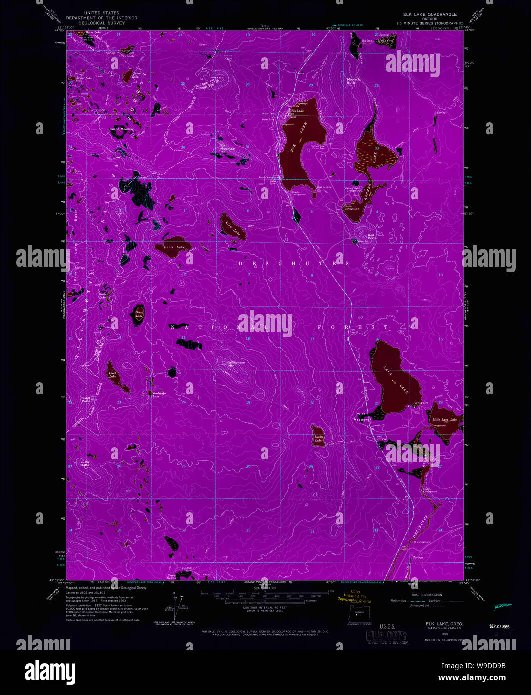 Map of elk lake oregon hi-res stock photography and images - Alamy