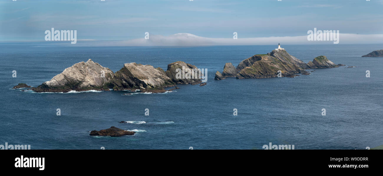 Muckle Flugga, Britains most northerly lighthouse, Unst, Shetland Stock ...