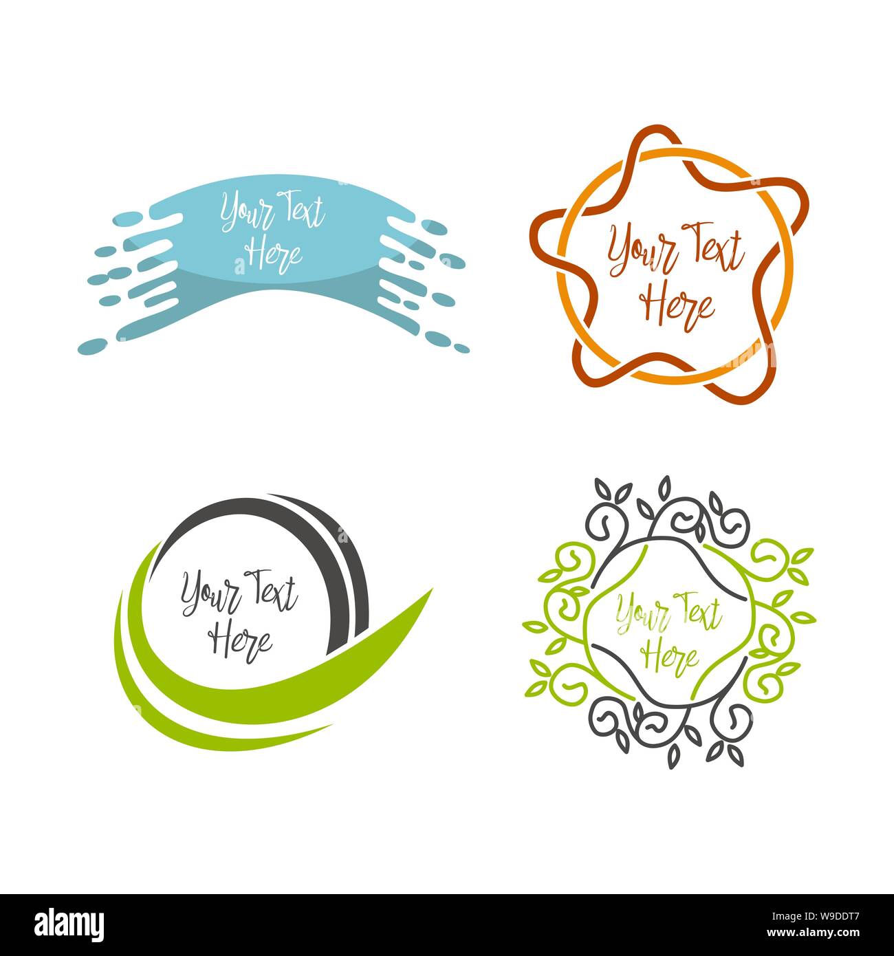Abstract Emblem Blank Design Vector Template Frame Border Stock Vector ...