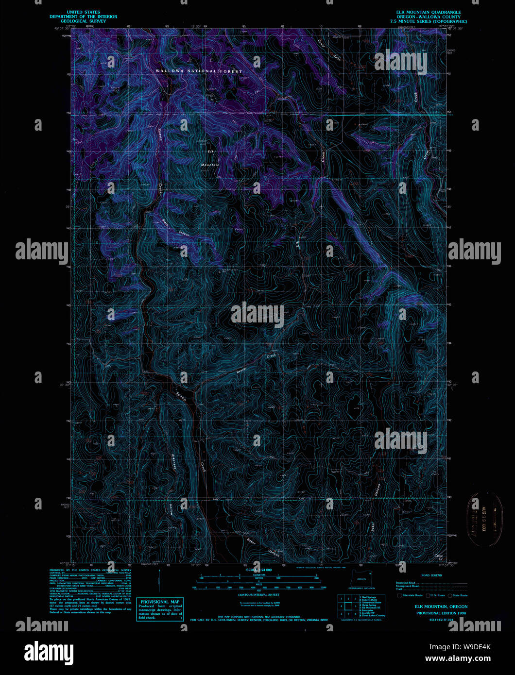 Map of elk mountain hi-res stock photography and images - Alamy