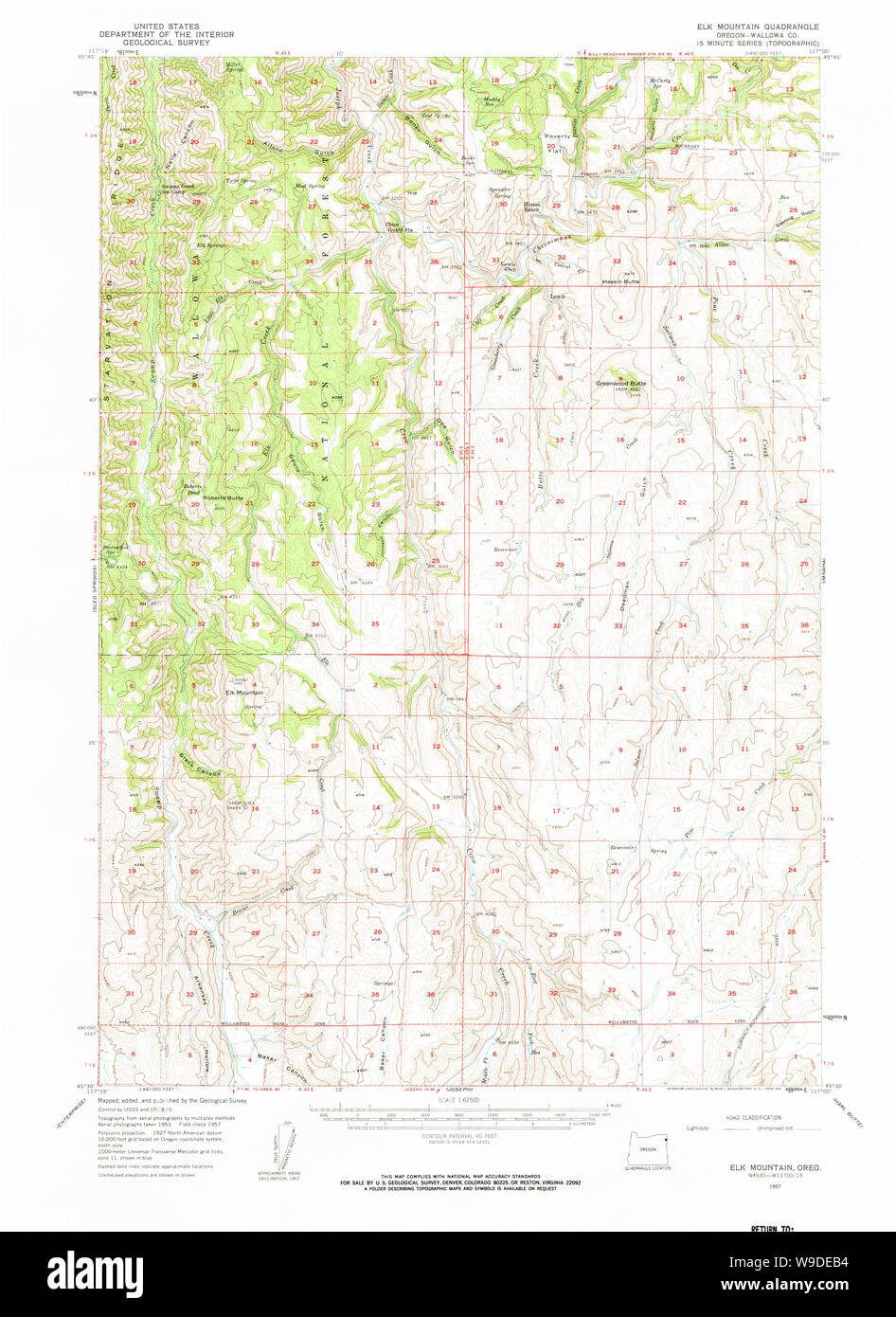 Map of elk mountain hi-res stock photography and images - Alamy