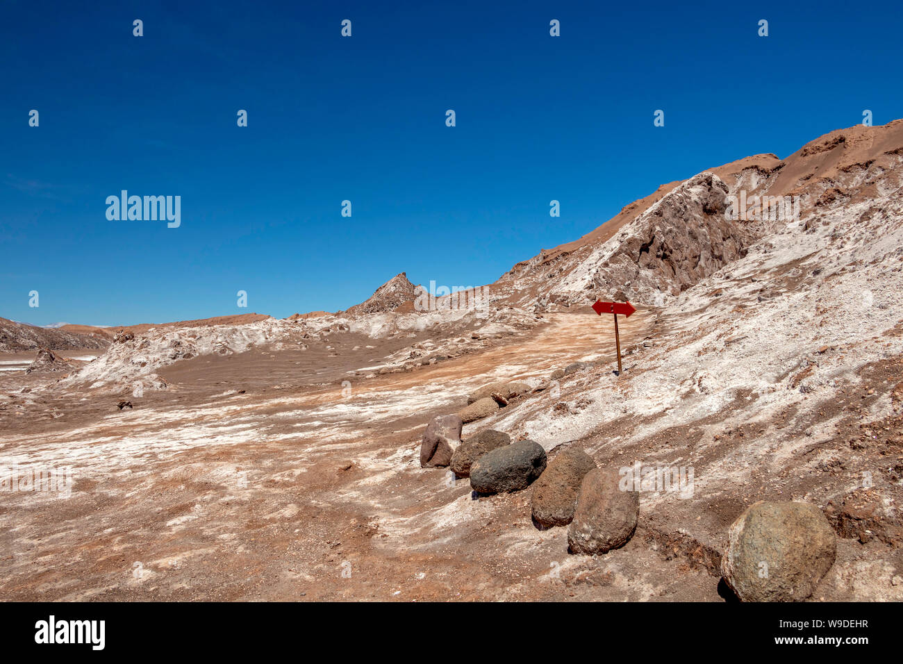 Arid landscape in extreme dry desert of Atacama : Moonlike landscape of ...
