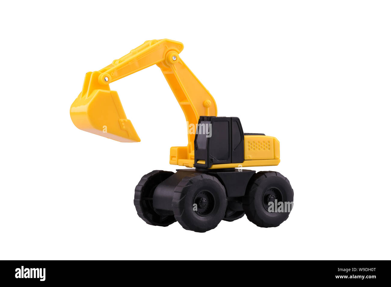 Heavy duty construction backhoe toy isolated with clipping path on ...