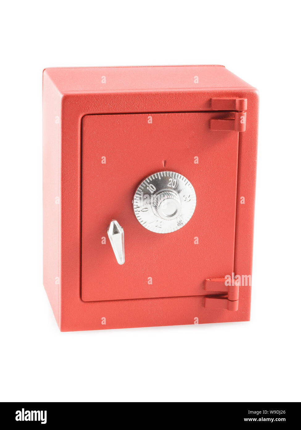 Red safe isolated on white background. Security and finance concept ...