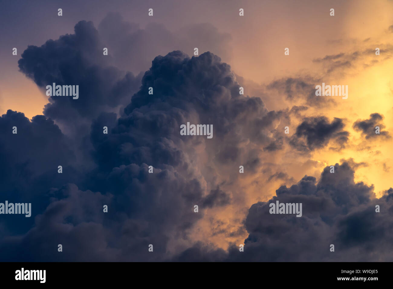 Dramatic nature sky with storm cloud before raining background Stock ...
