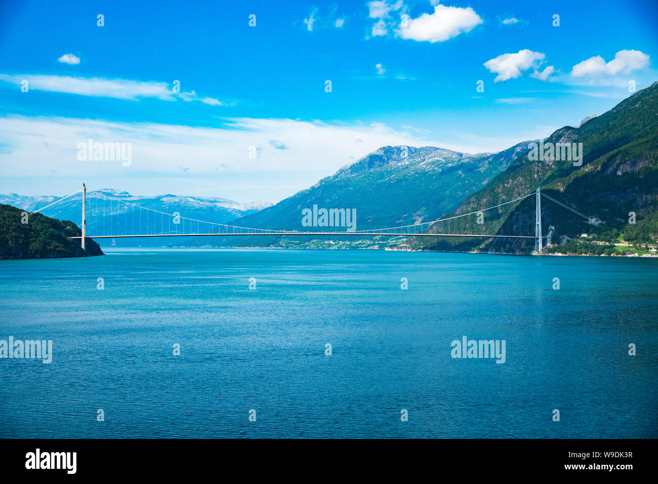 Hardanger Bridge. Hardangerbrua connecting two sides of ...