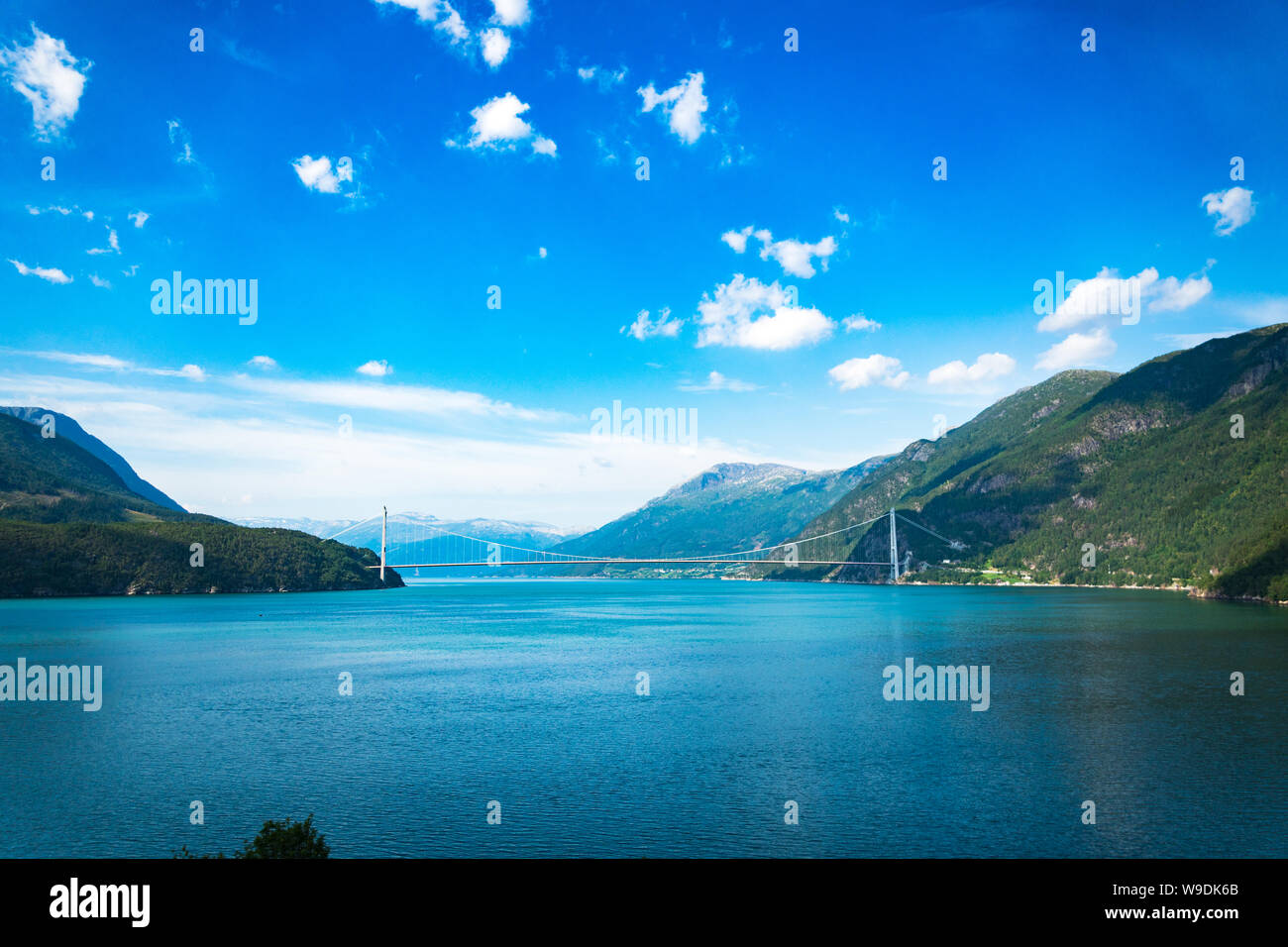 Hardanger Bridge. Hardangerbrua connecting two sides of ...