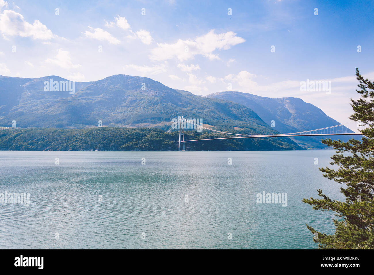 Hardanger Bridge. Hardangerbrua connecting two sides of ...