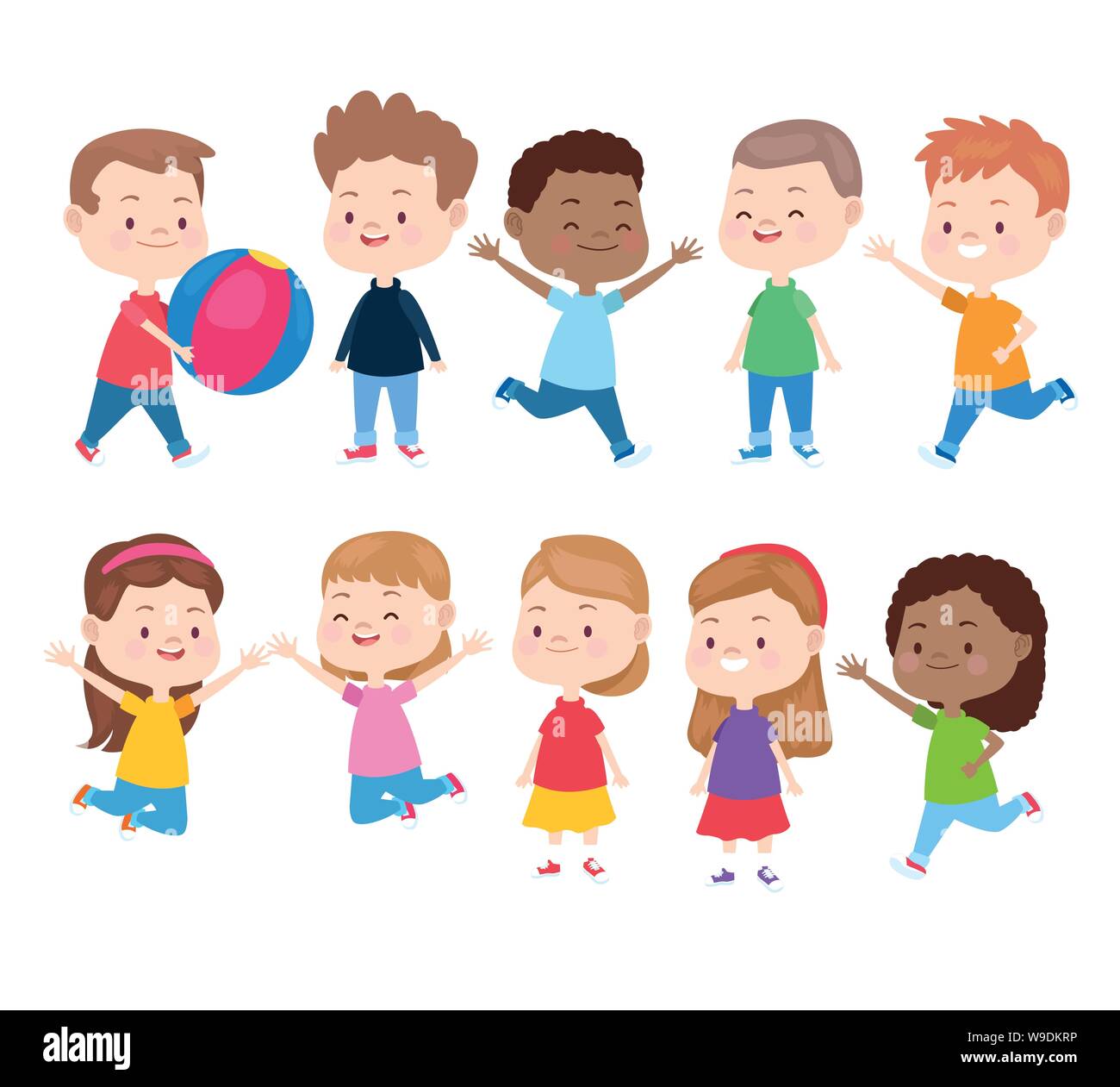 Kids having fun and smiling cartoons Stock Vector Image & Art - Alamy