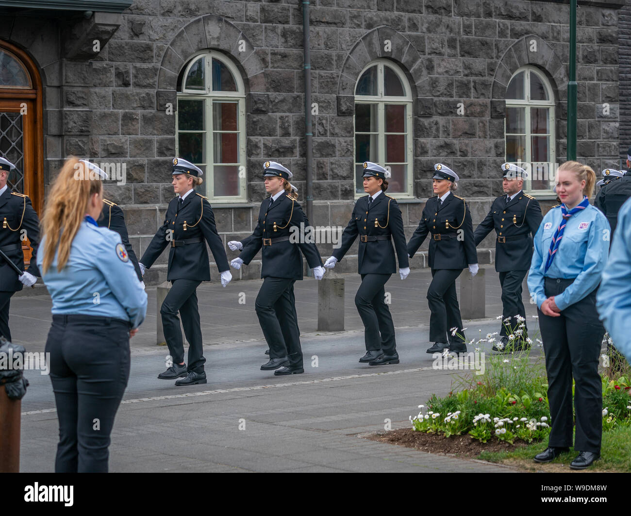 Icelandic police dressed in formal uniforms, during Iceland's ...