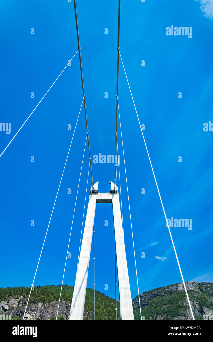 Hardanger Bridge. Hardangerbrua connecting two sides of ...