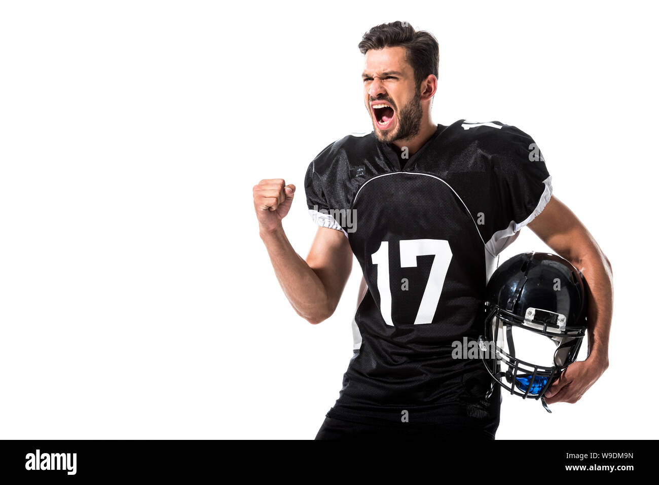 Angry american football player hi-res stock photography and images - Alamy