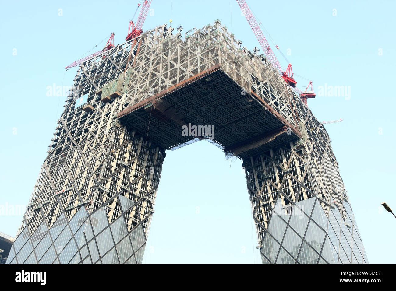 View of the new CCTV Tower under construction in Beijing 20 February ...