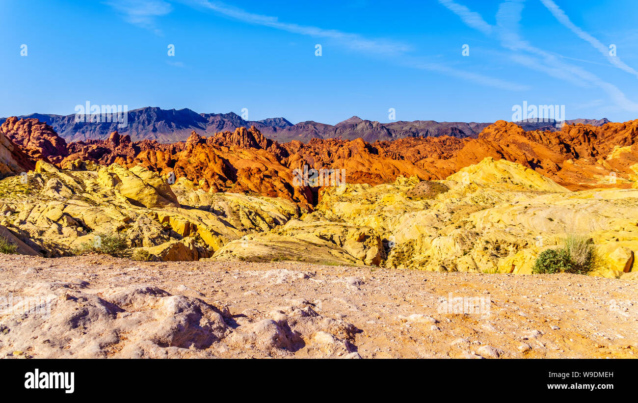 Colorful Sandstone Mountains at Sunrise at the Silica Dome viewpoint in ...