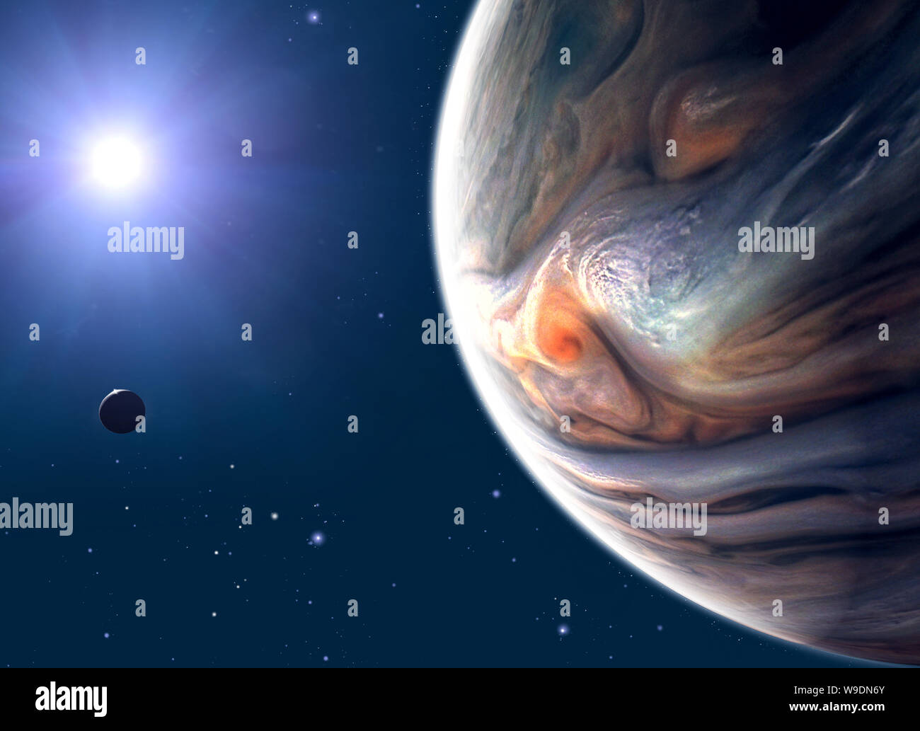 Solar System Satellite 3d Rendering