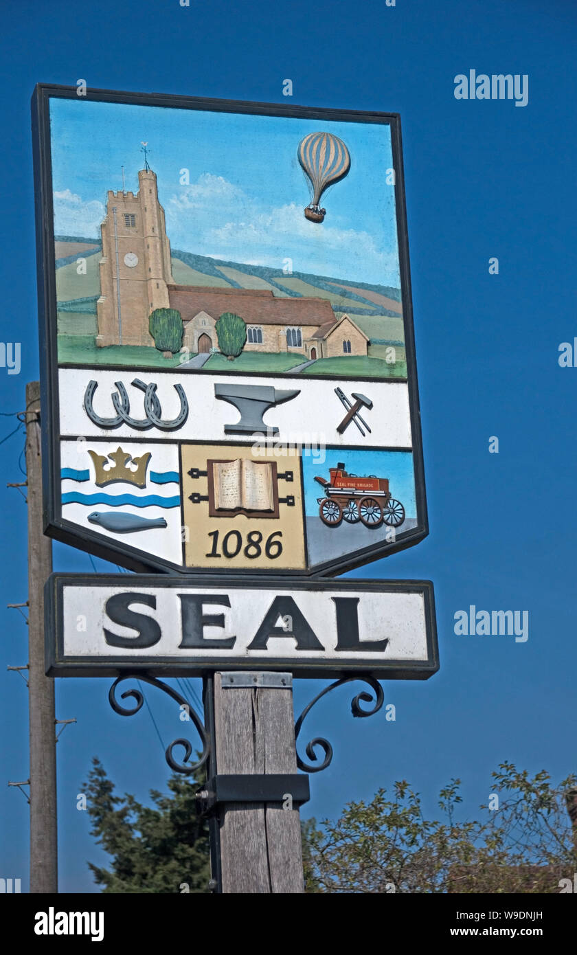 Seal Village Sign Kent Stock Photo - Alamy