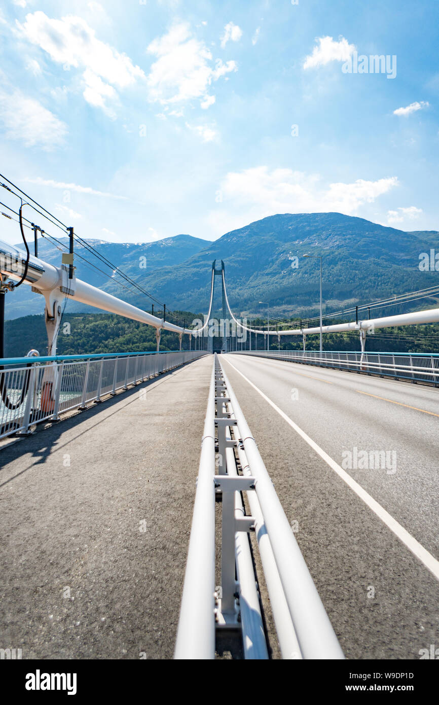 Hardanger Bridge. Hardangerbrua connecting two sides of ...