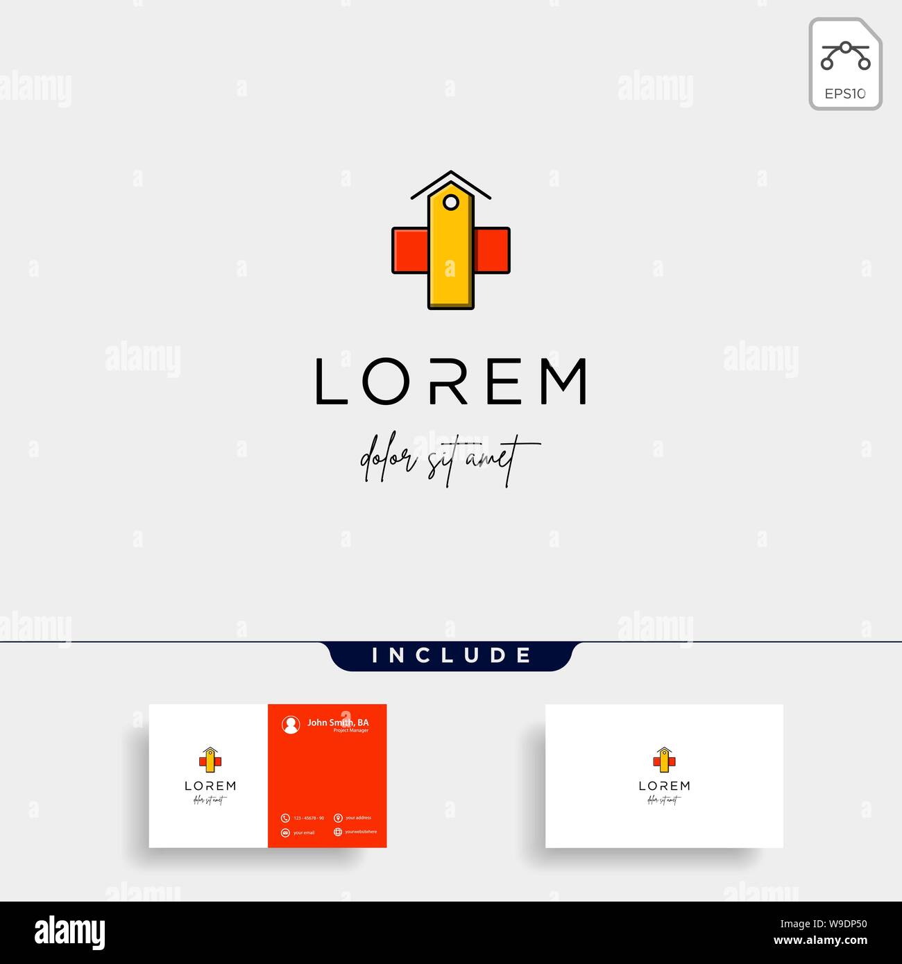 home cross logo design vector isolated icon Stock Vector Image & Art ...