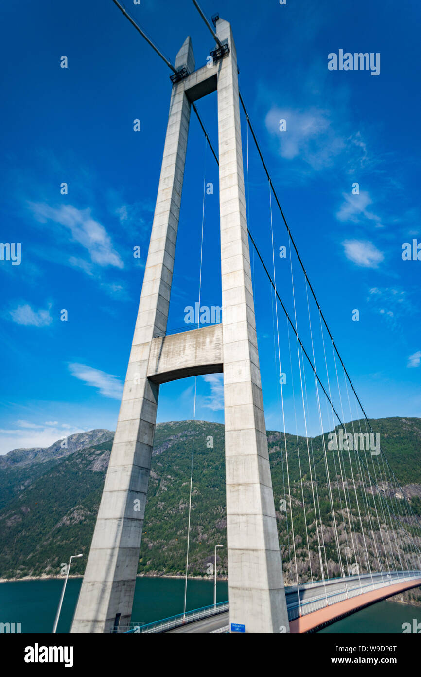 Hardanger Bridge. Hardangerbrua connecting two sides of ...