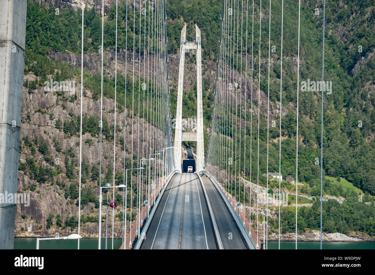 Hardanger Bridge. Hardangerbrua connecting two sides of ...