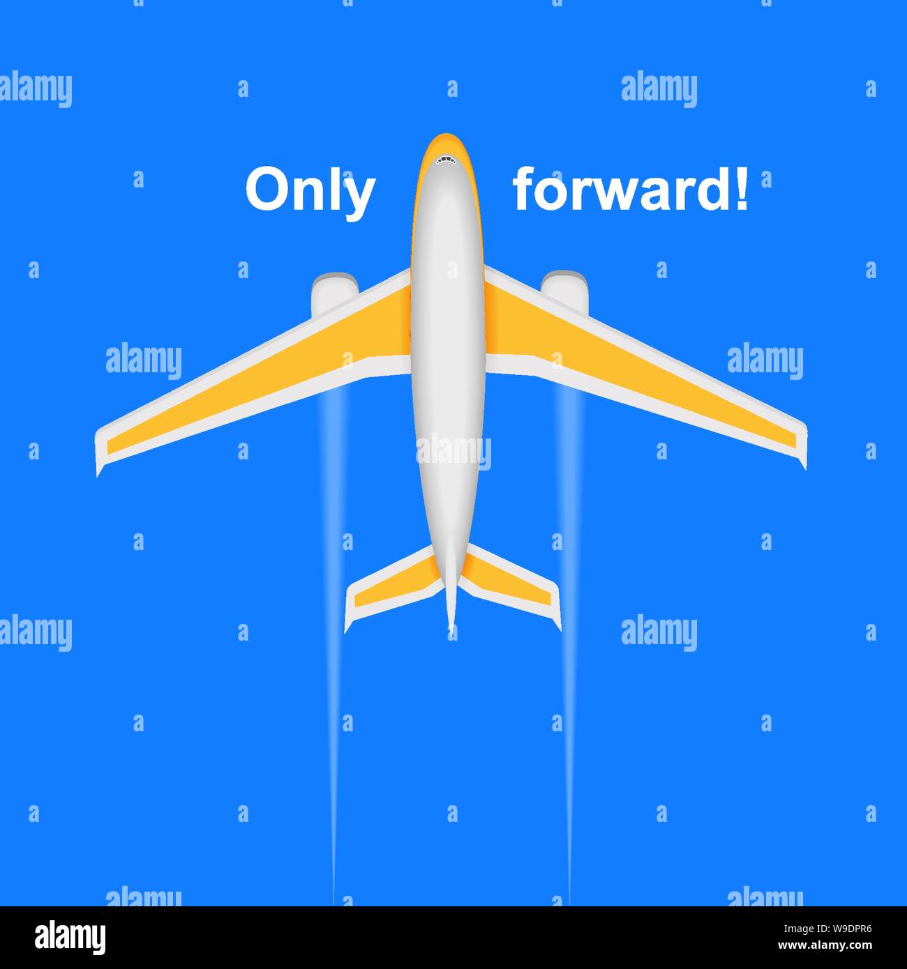 A plane flying in the sky with a call only forward. Vector Stock Vector ...