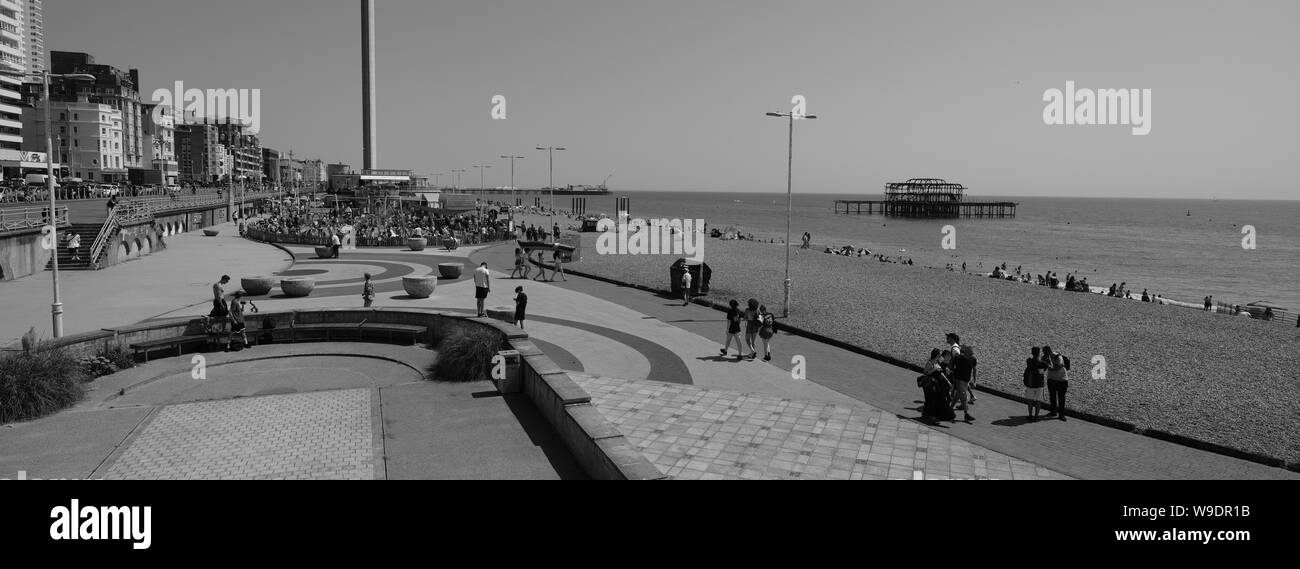 Brighton Beach Promenade and West Pier Brighton and Hove beach Stock ...