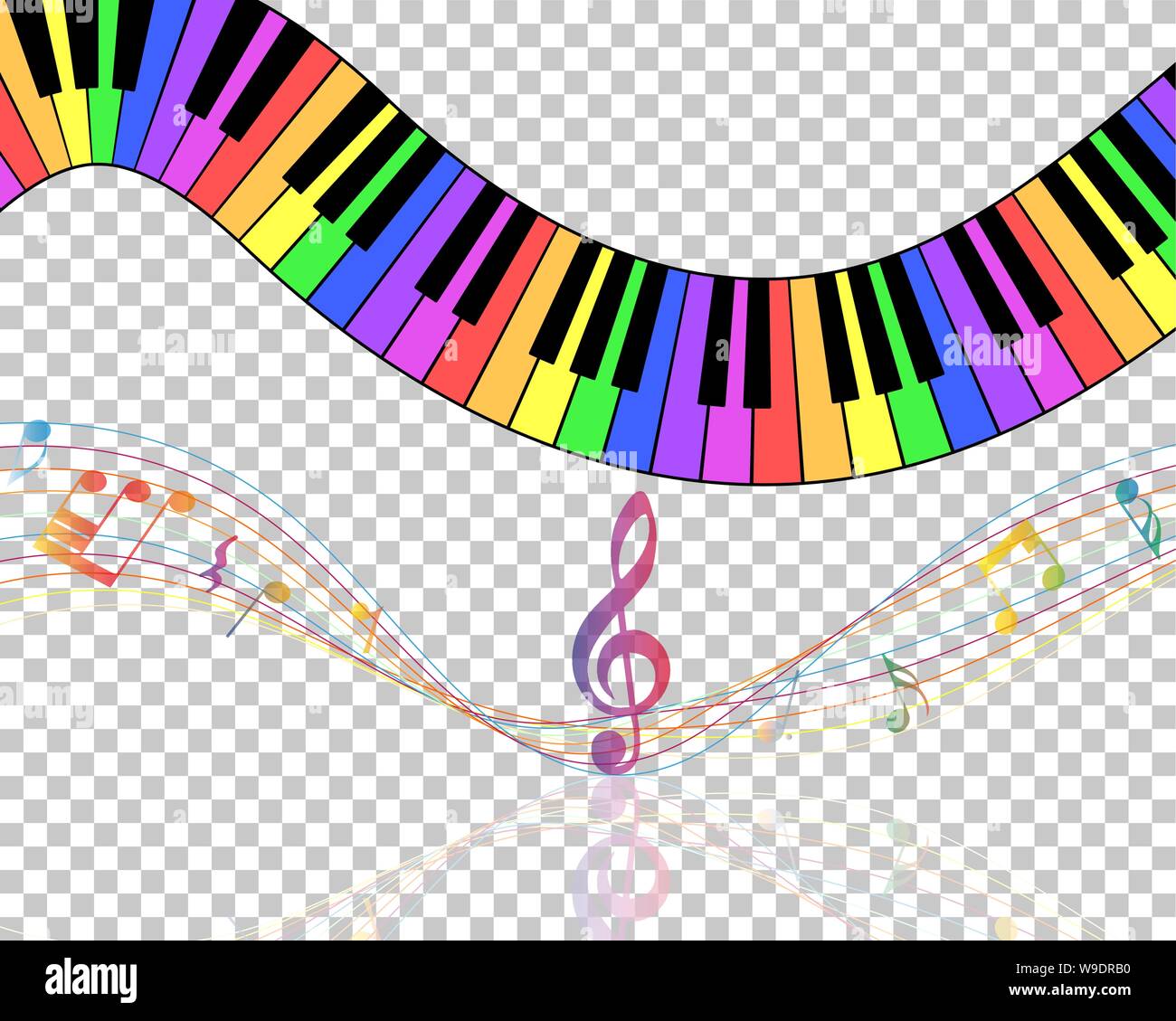 Musical Notes Background. Transparency Grid Design. Vector Illustration ...
