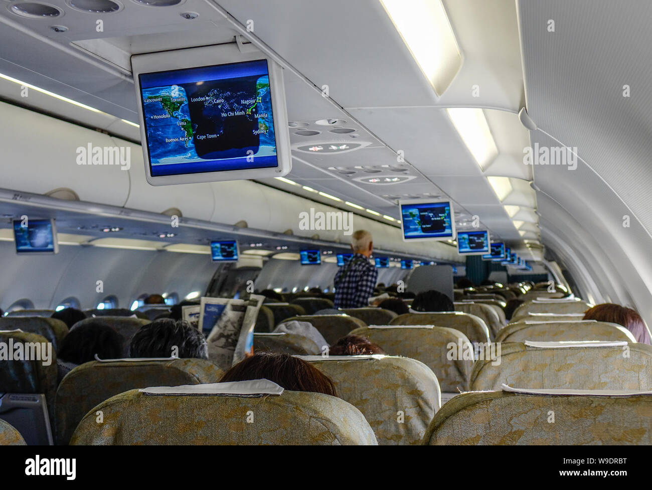 Tokyo, Japan - Mar 16, 2018. Interior of Vietnam Airlines Airbus A321 ...