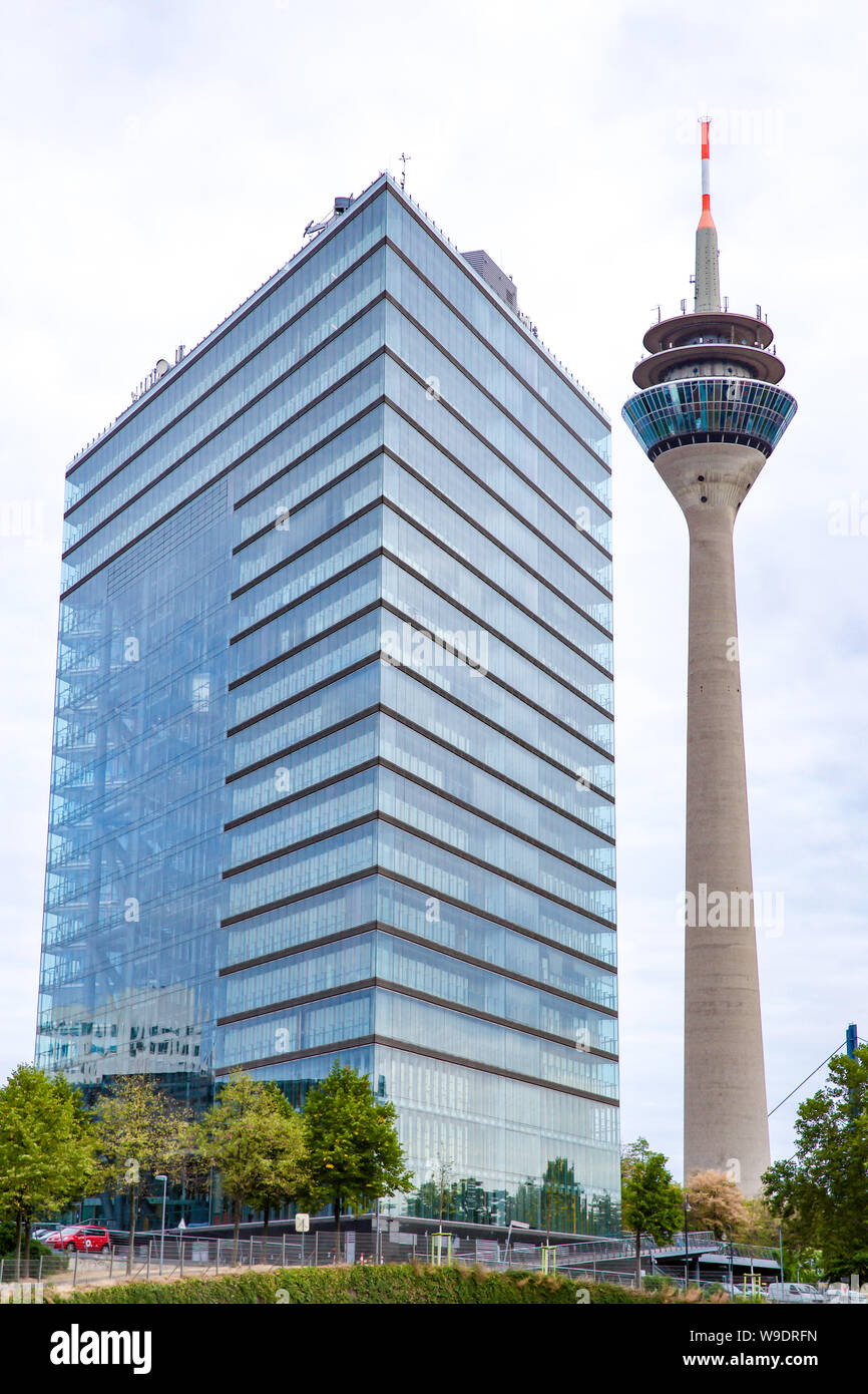 Dusseldorf rheinturm tower clock hi-res stock photography and images ...