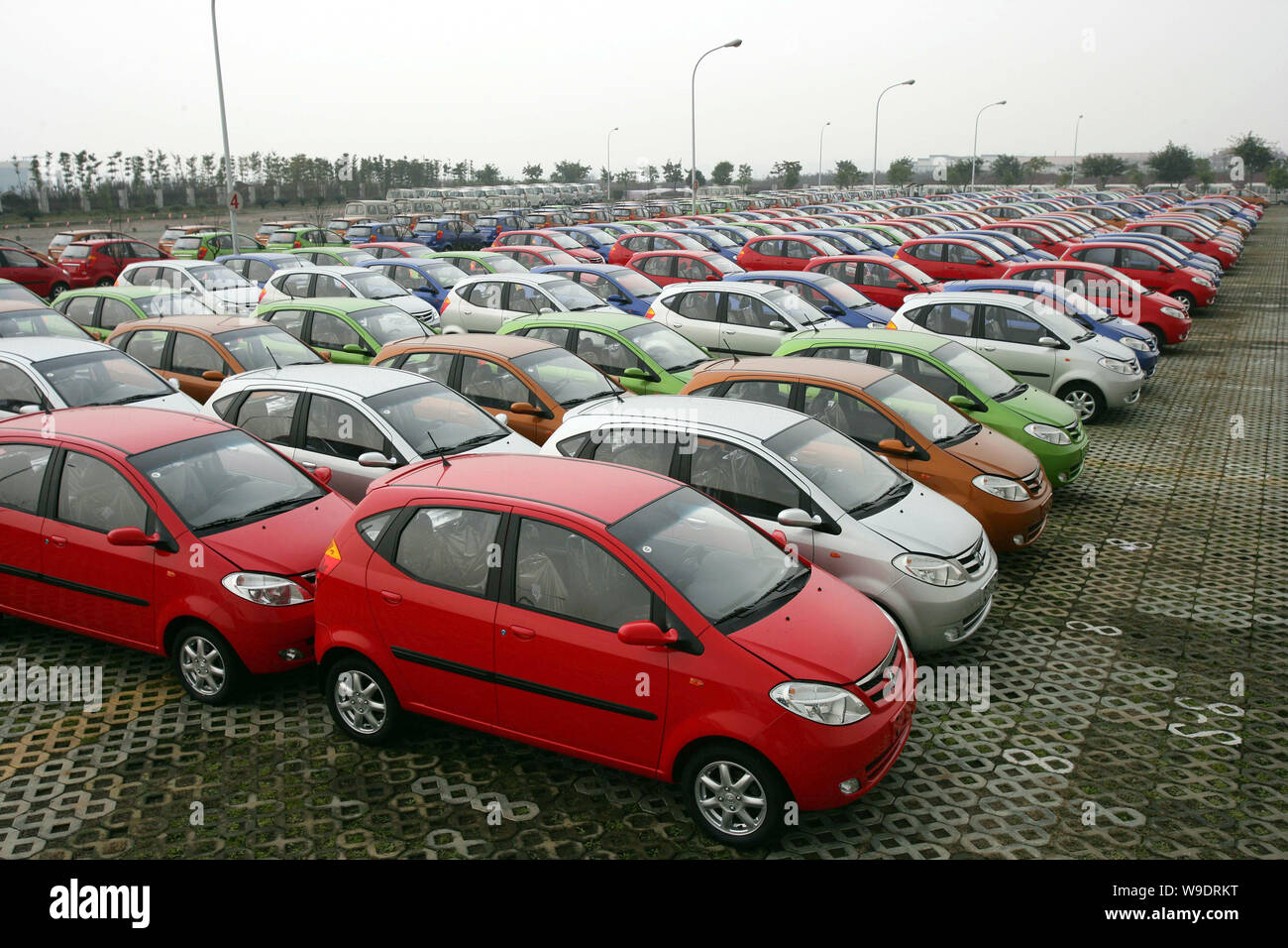 --FILE--View of crowds of Benben cars manufactured by Chongqing Changan ...