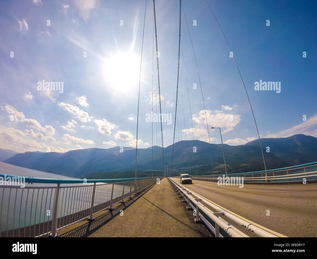 Hardanger Bridge. Hardangerbrua connecting two sides of ...