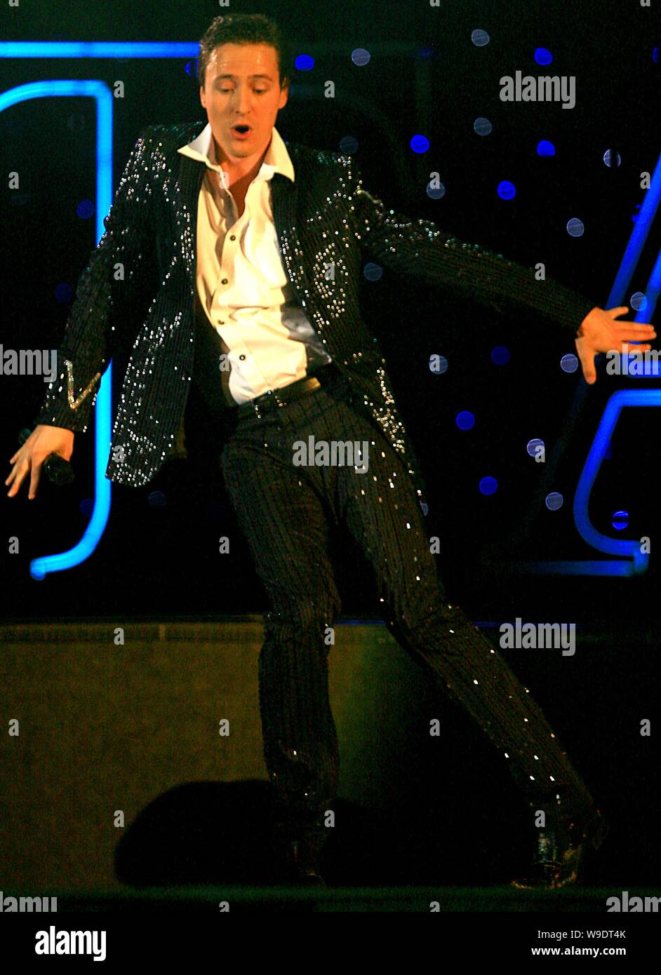 Russian singer Vitas performs during his solo concert in Guangzhou ...