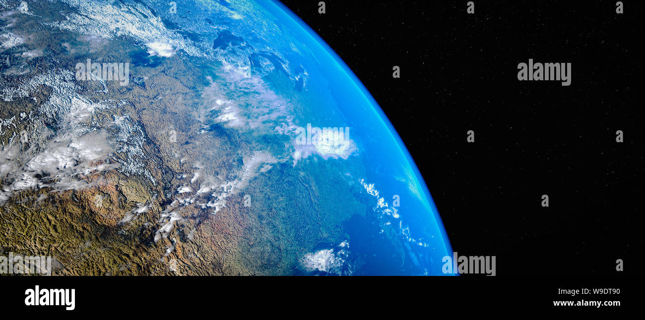 the blue planet earth (3d rendering.This image elements furnished by ...