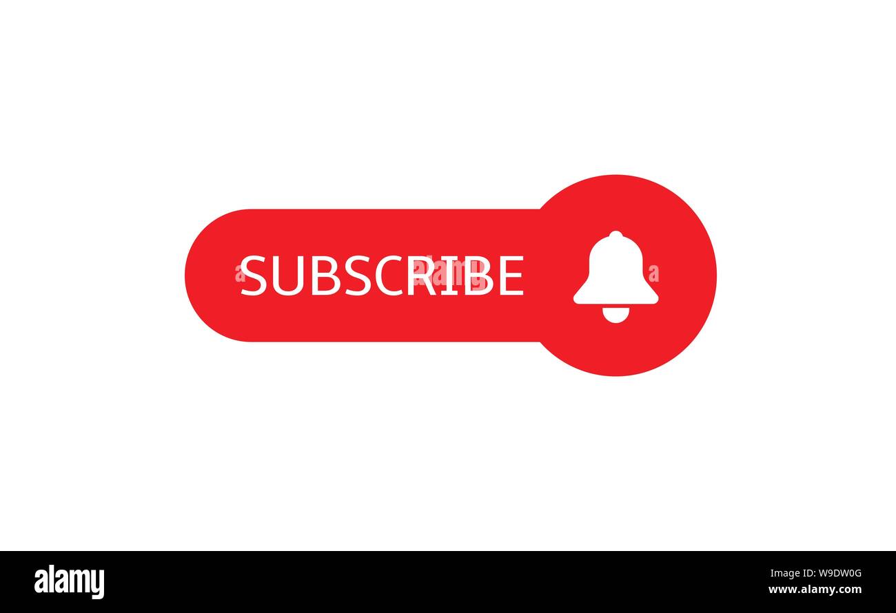 Subscribe banner template. Red Subscribe button with white bell icon Stock Vector Image & Art ...