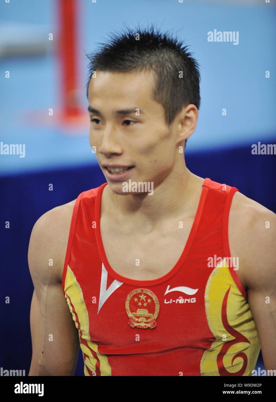 Chinas Xiao Qin during the Mens Pommel Horse of the artistic gymnastics of the Beijing 2008 ...