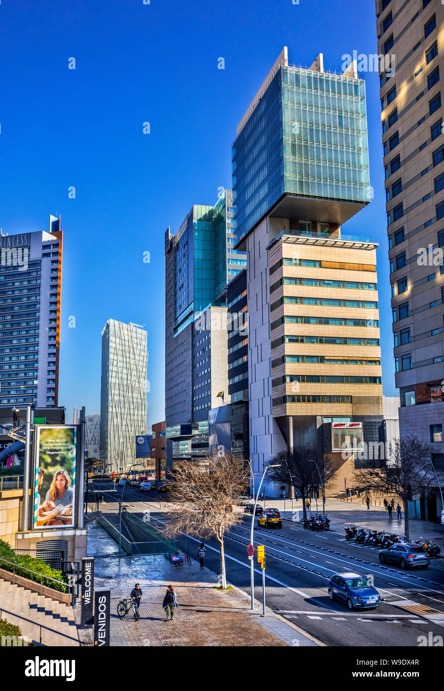 Barcelona City, Diagonal Mar District Stock Photo - Alamy